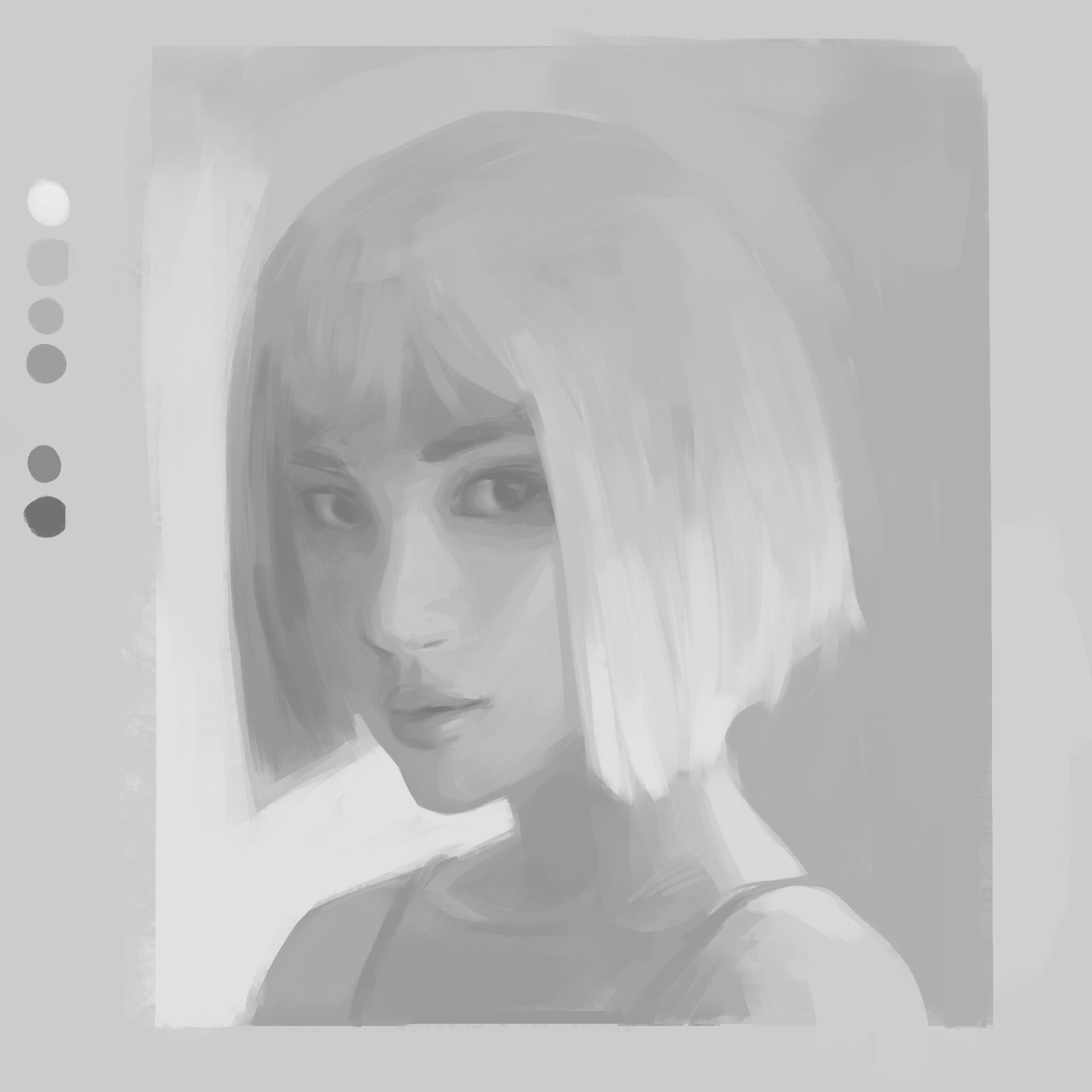 ArtStation - BnW portrait study