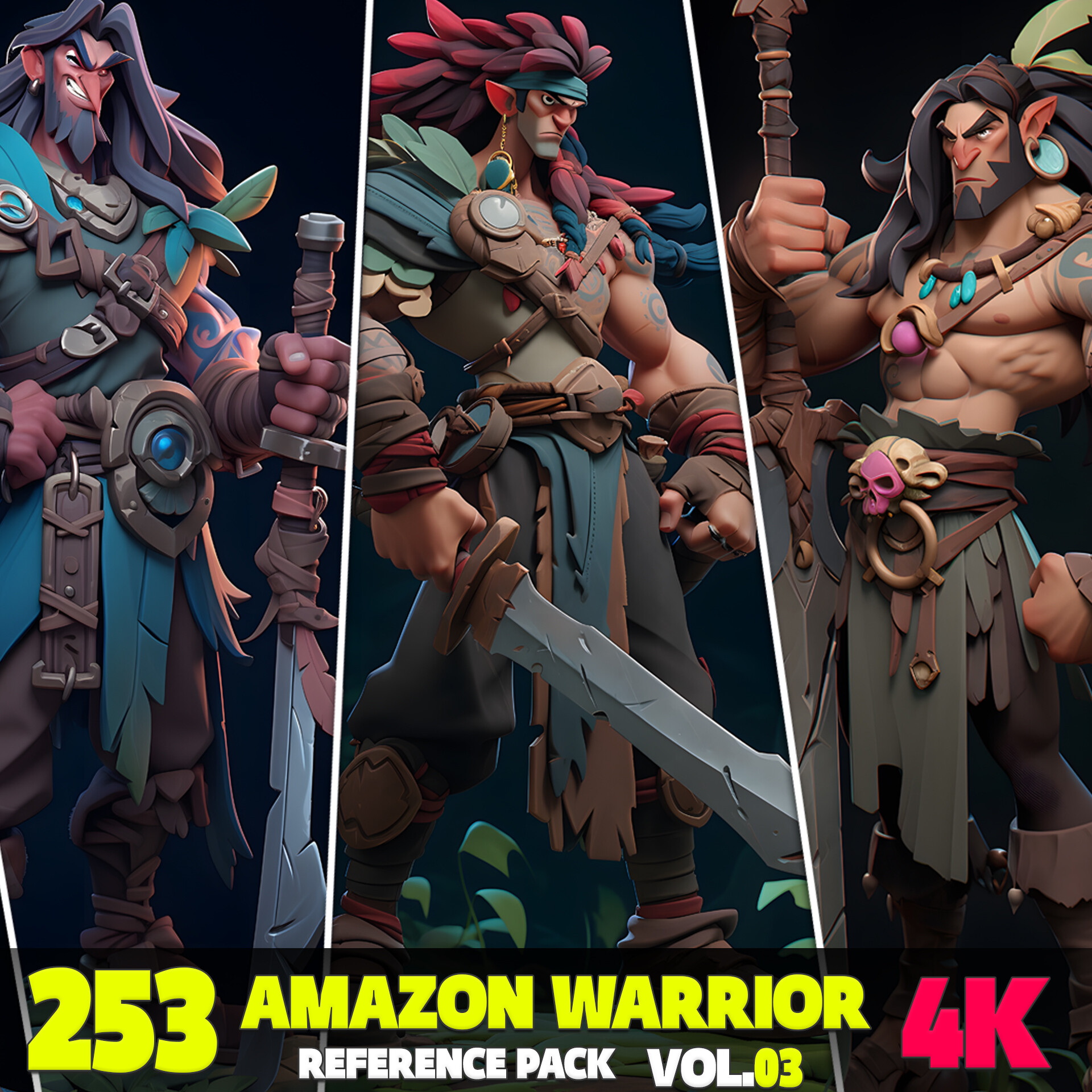 ArtStation - 253 4K Amazon Warrior Reference Pack Vol.03