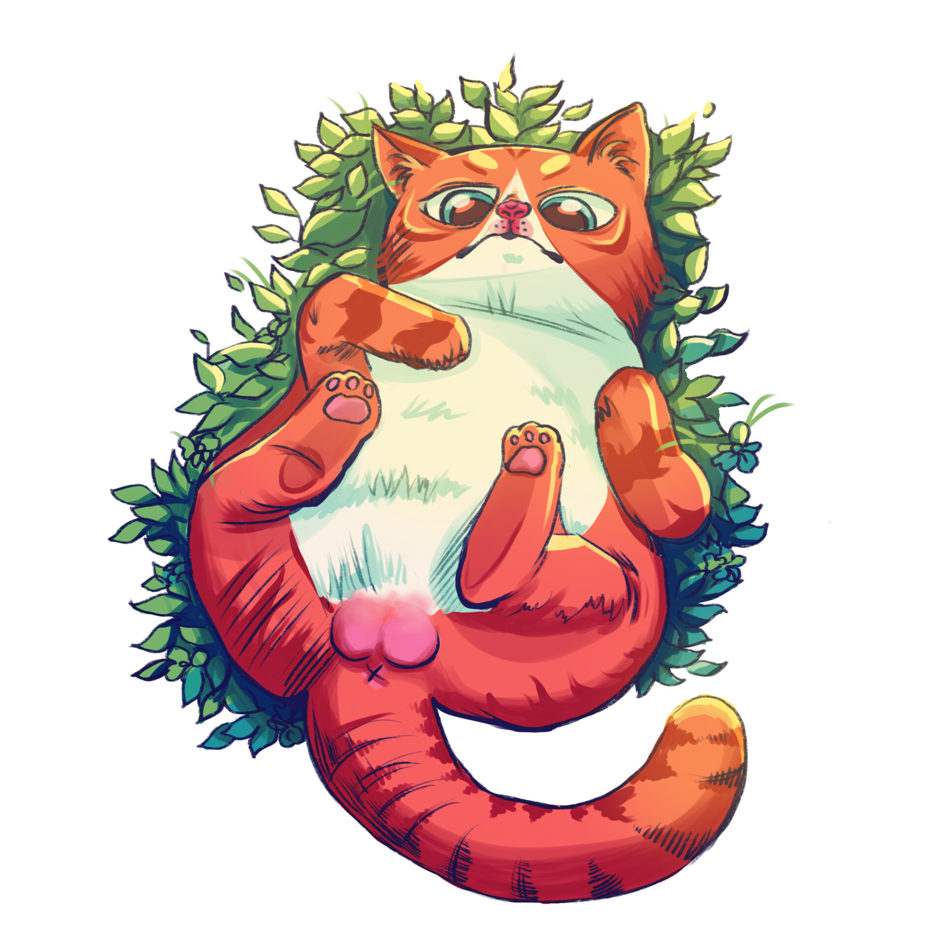 ArtStation - Cat in leaves