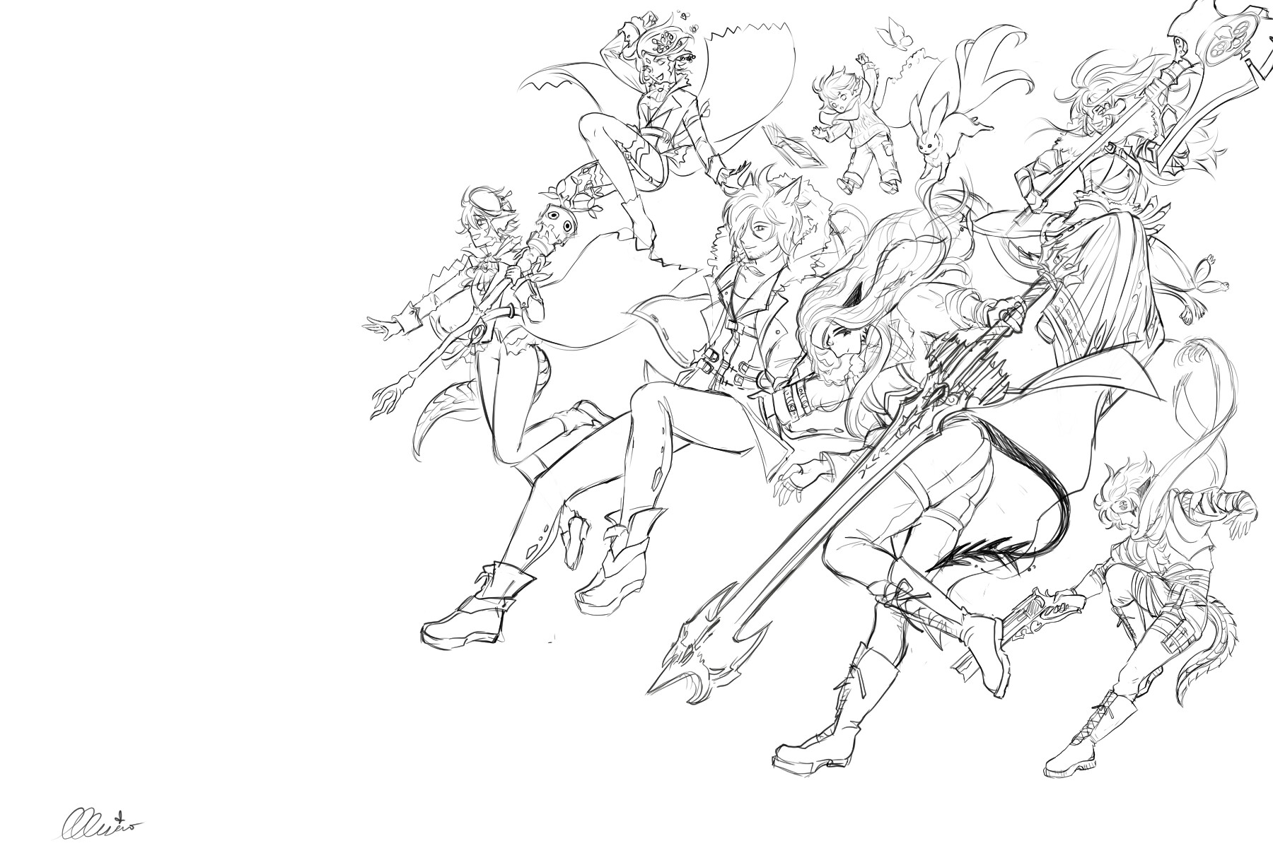 ArtStation - [FFXIV] Ordette and her party