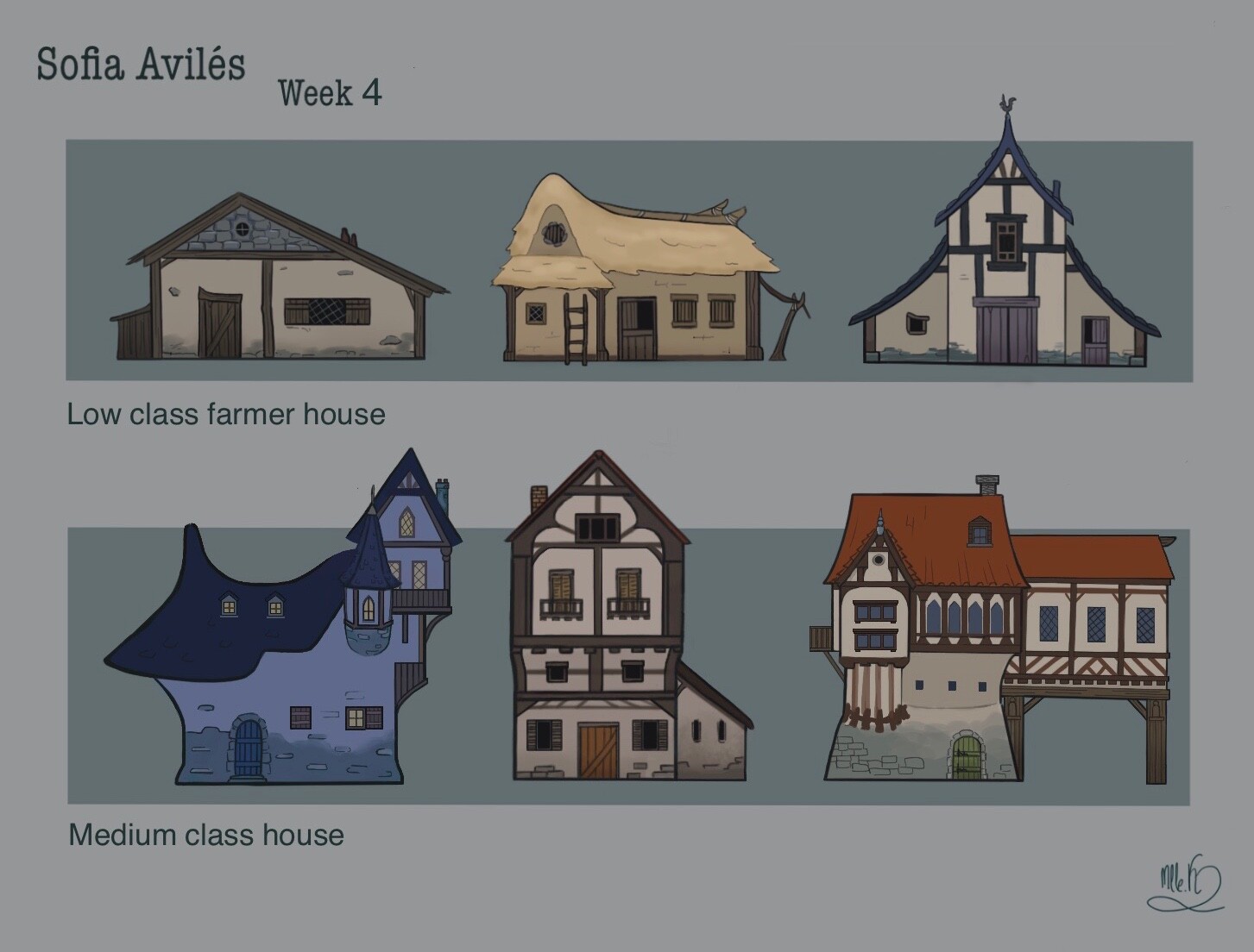 ArtStation - Design of medieval houses.