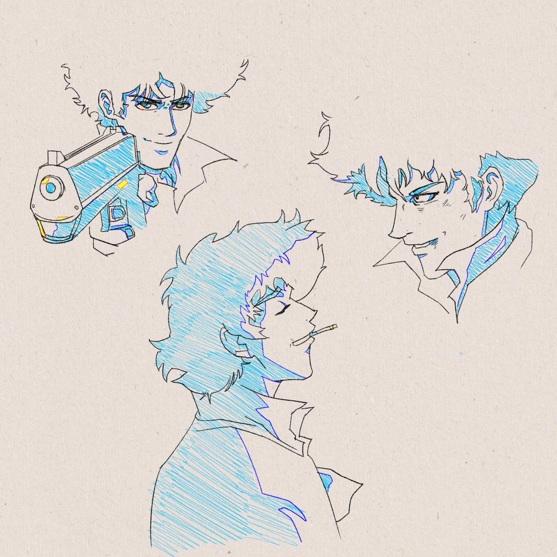 ArtStation - Cowboy bebop genga studies