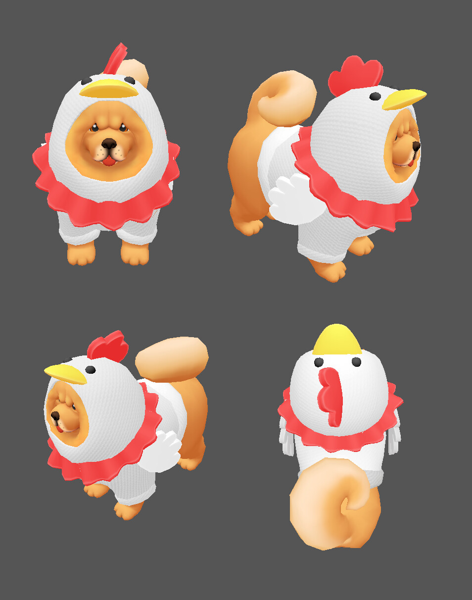 ArtStation - Chow Chow Chicken Outfit - 3D Model