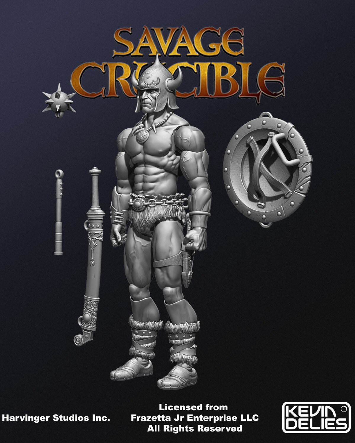 Kevin Delies - Frazetta Warrior with Ball & Chain