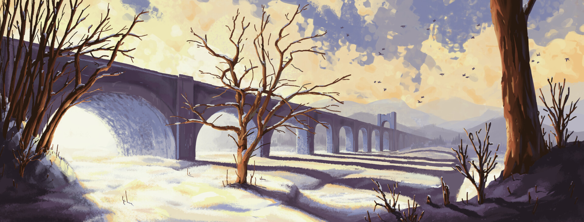 ArtStation - Winter Bridge