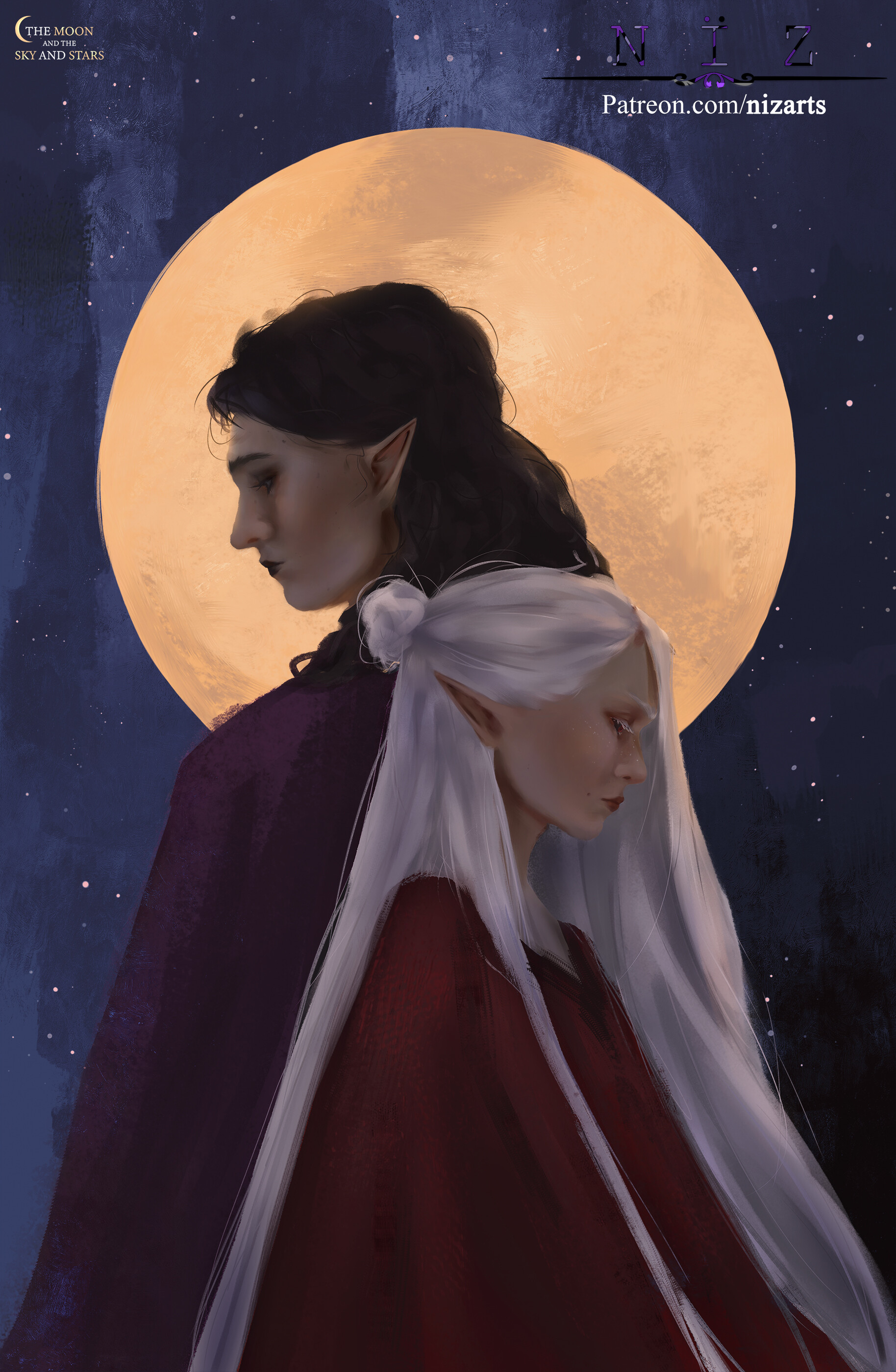 ArtStation - THE MOON AND THE SKY AND STARS