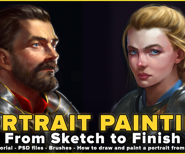 ArtStation - Realistic Portrait Painting Tutorial - From Sketch To ...