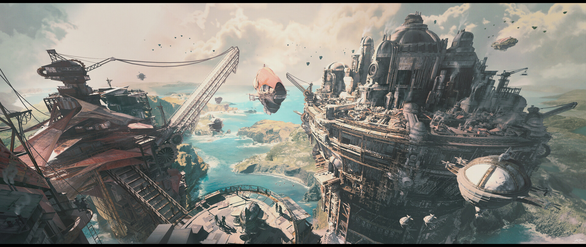 ArtStation - Megastructure Along the Coastline