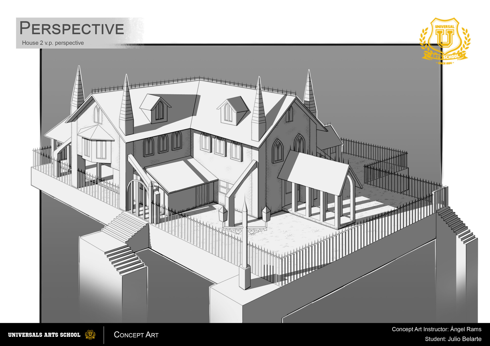 ArtStation - Gothic house concept art