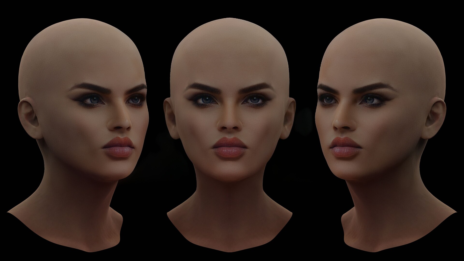 Female Face Reference For 3d Modeling
