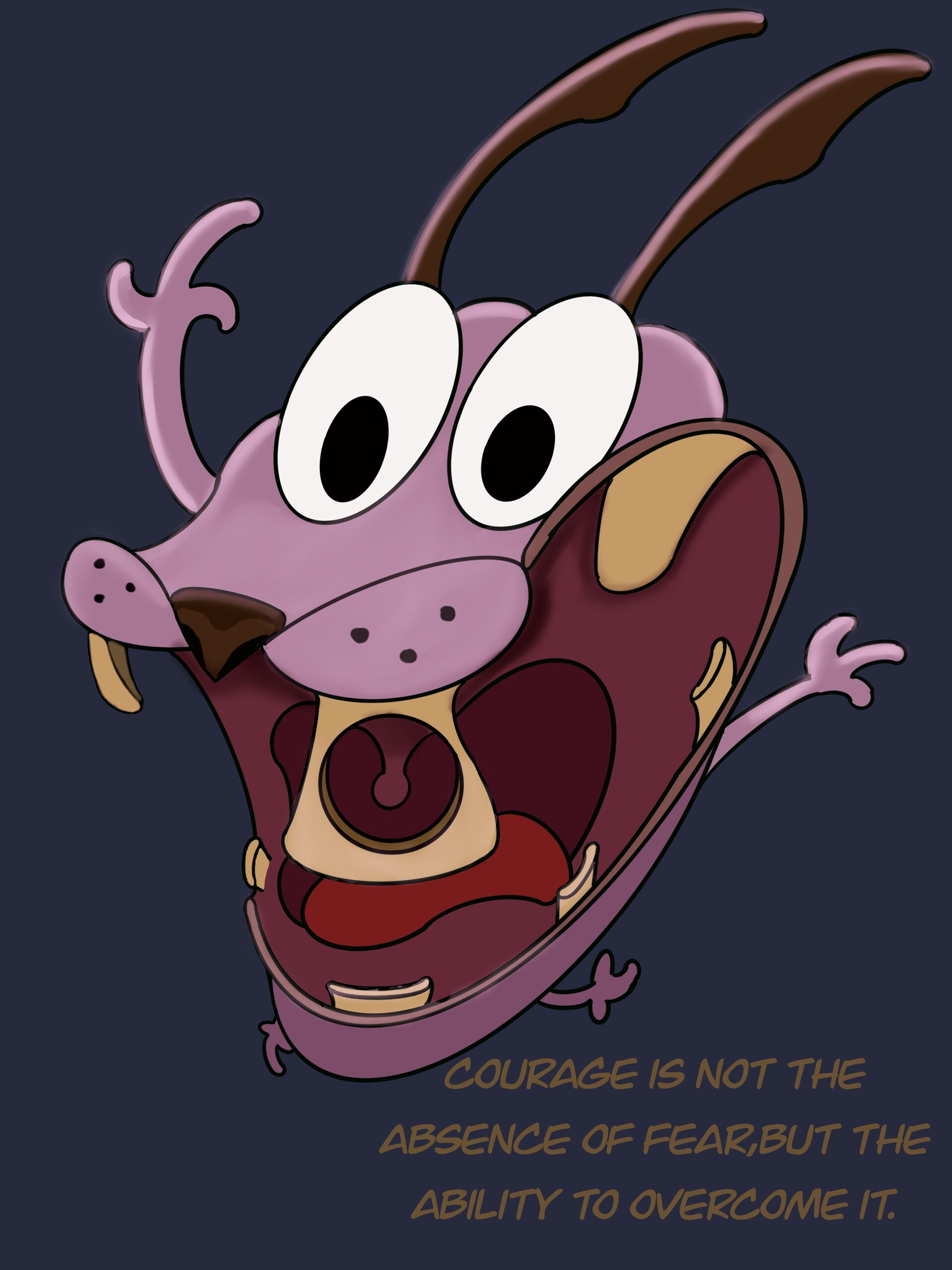 ArtStation - Courage the cowardly dog fan art