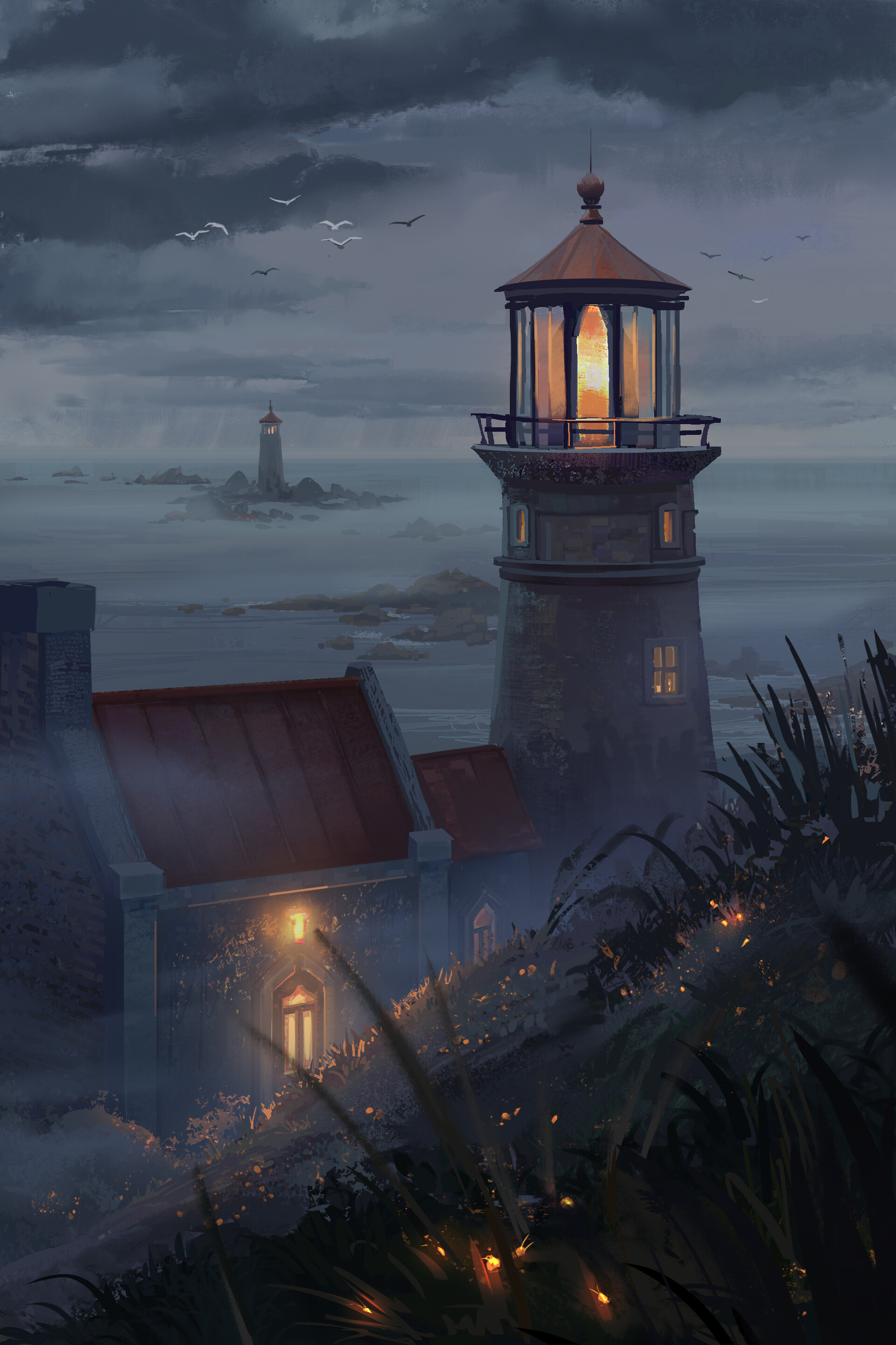 ArtStation - Foggy lighthouse