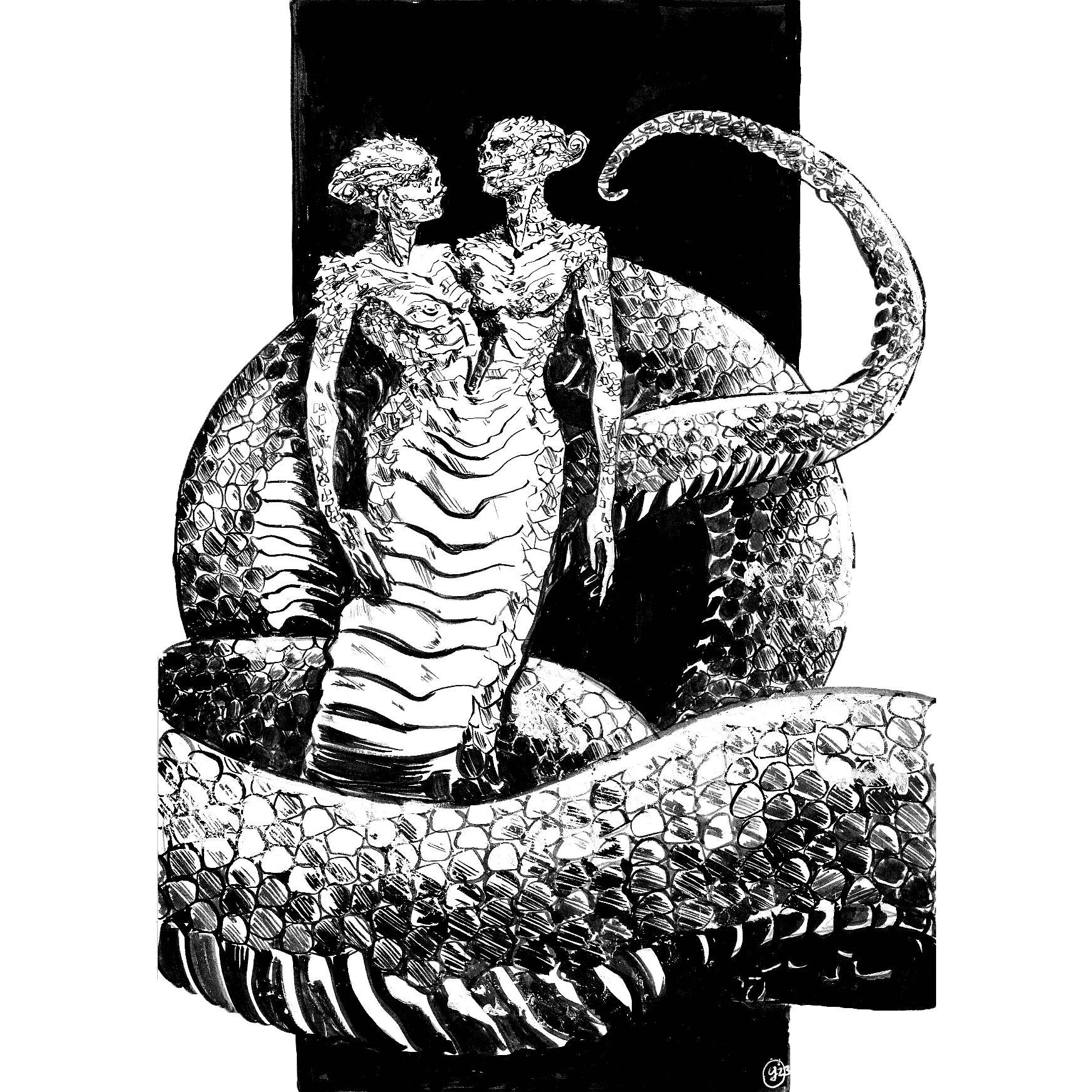 Two Headed Snake Art