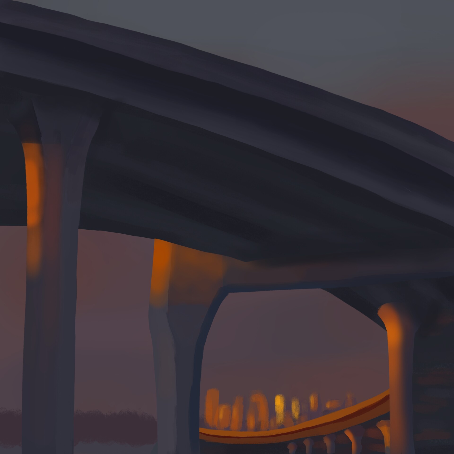 ArtStation - Bridge at Sunset Light Practice