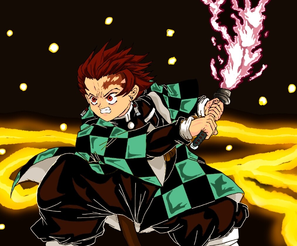 ArtStation - one who wields the power of the sun - Tanjiro
