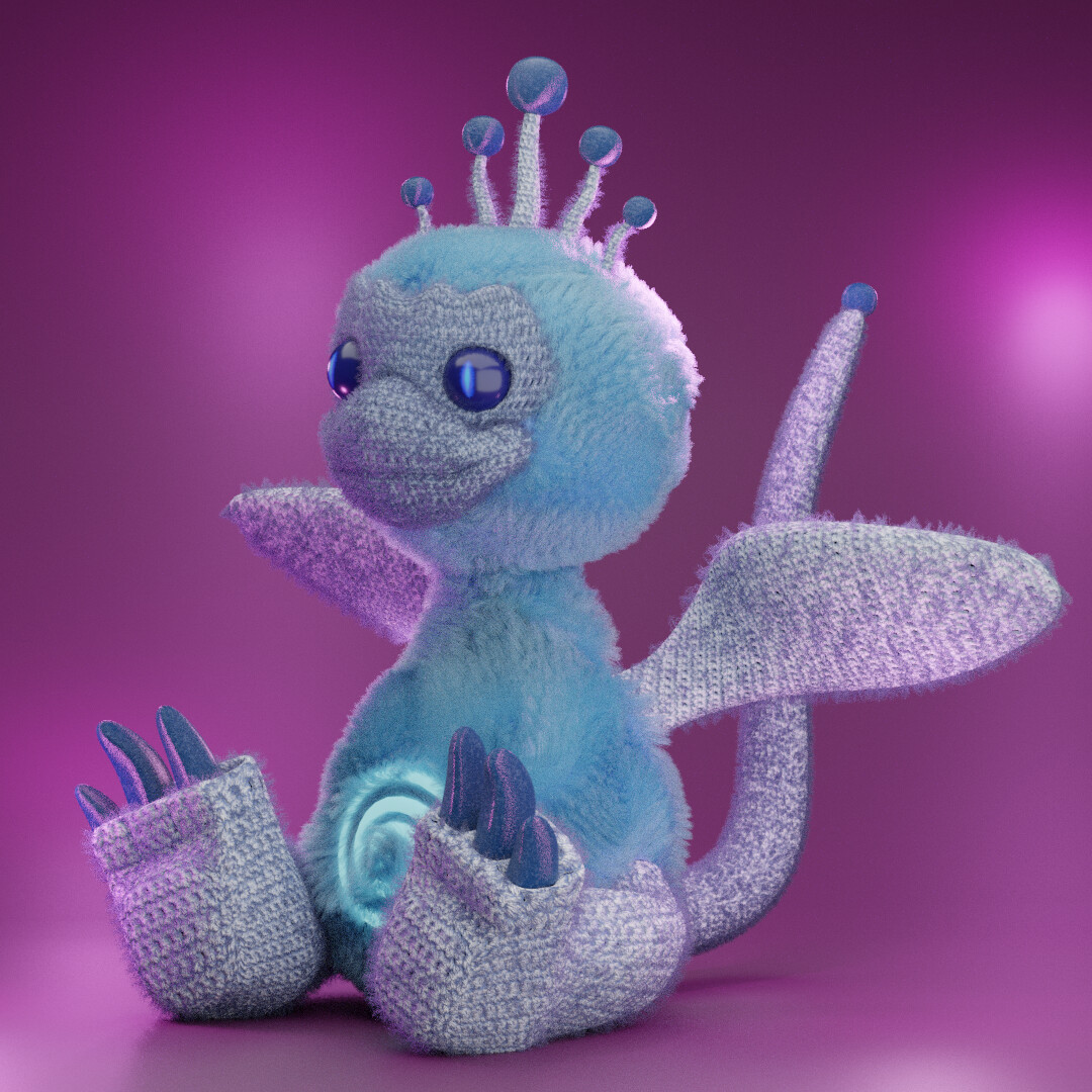 ArtStation - The Dragon. Experiments with crocheted textures.