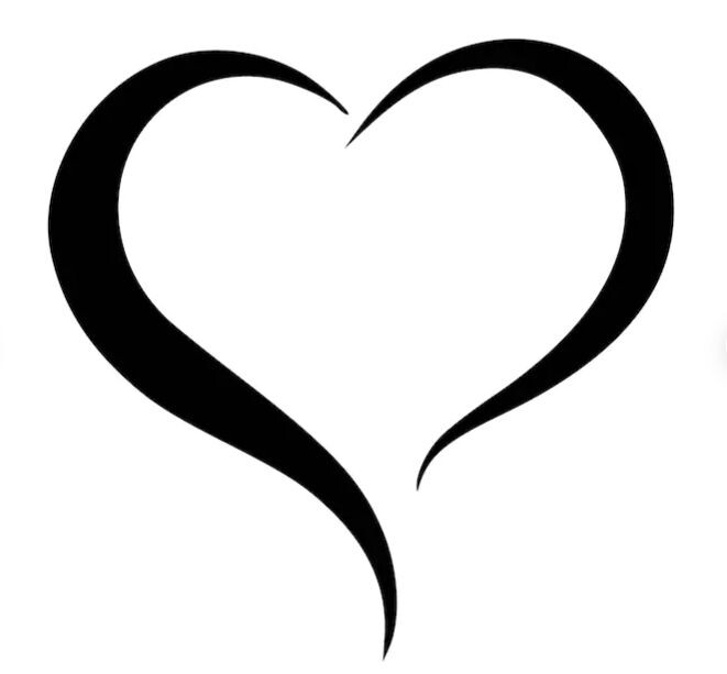 Fancy Black Heart Clipart