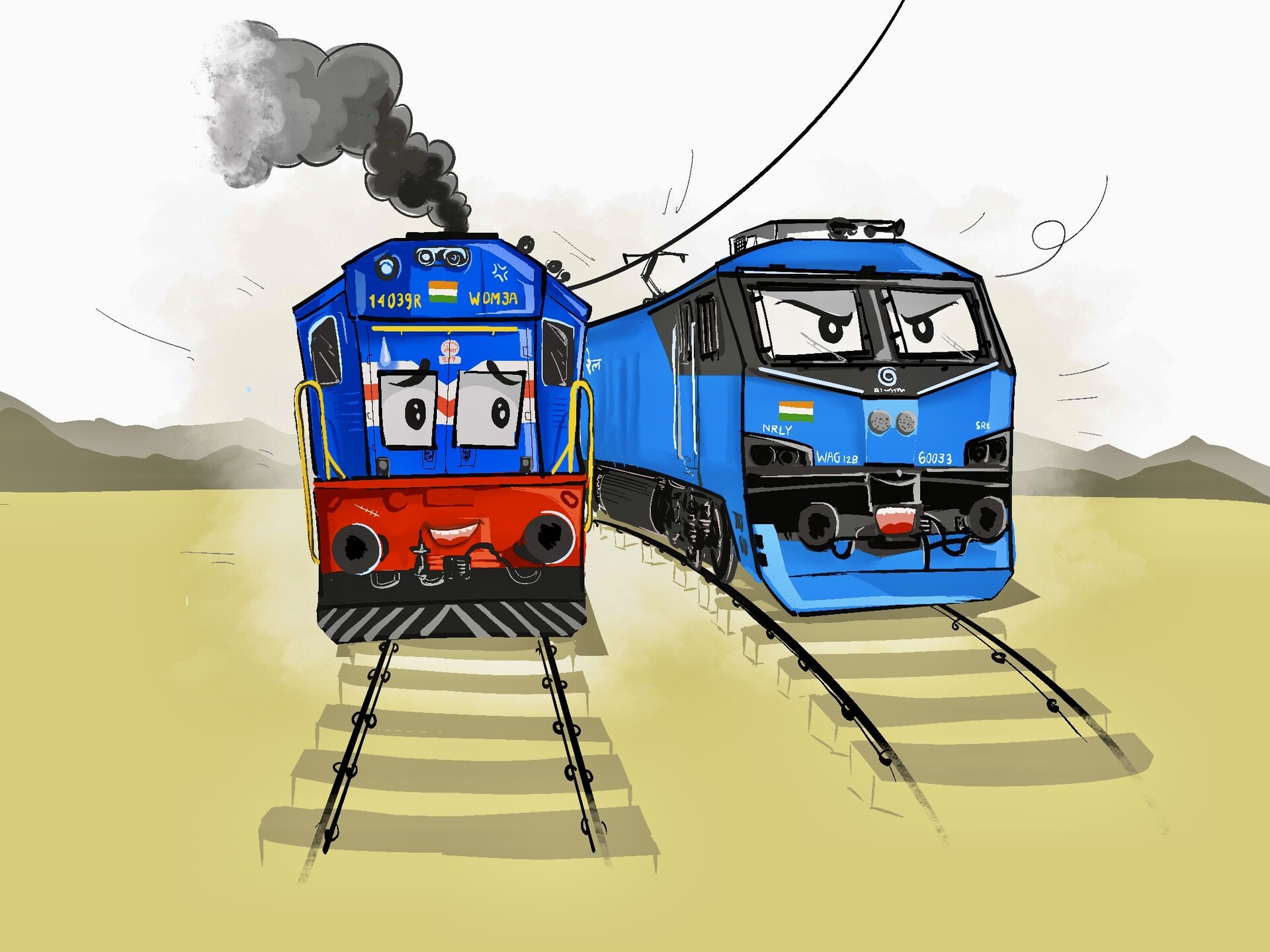 Indian Train Drawing