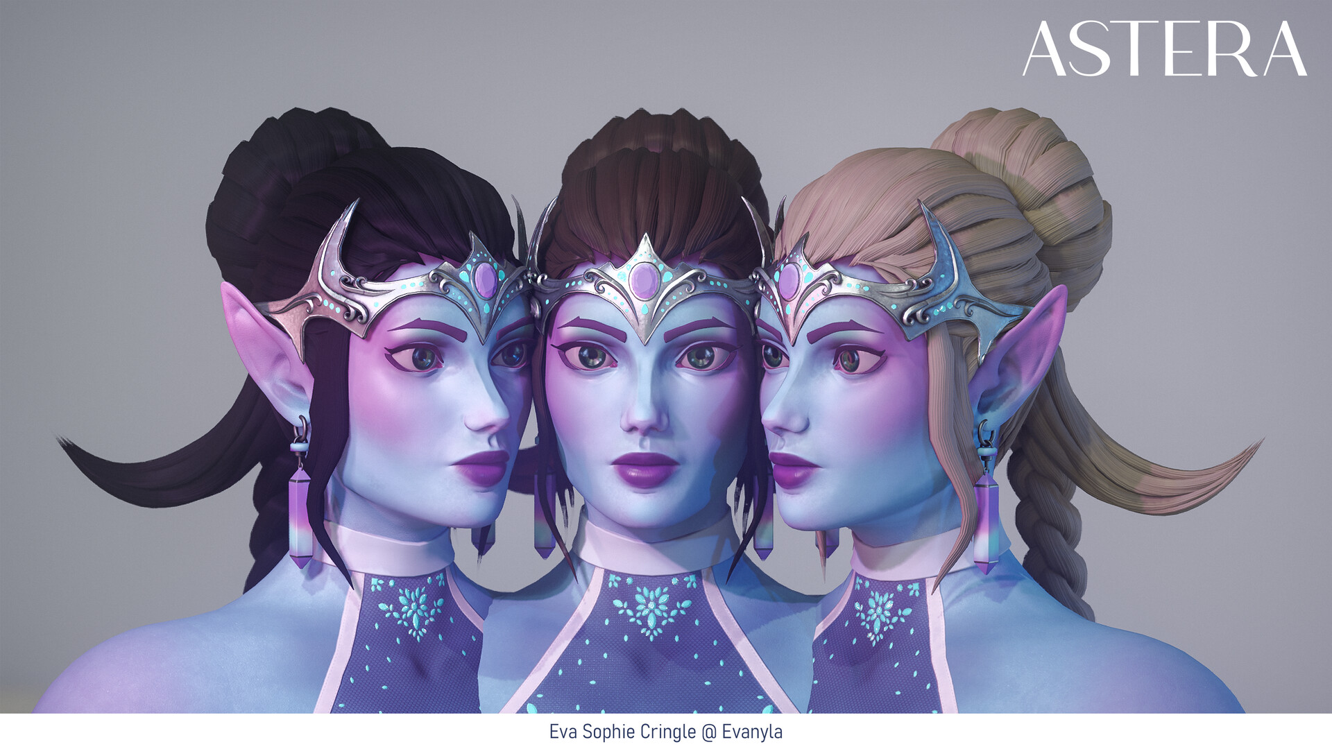 Eva Sophie Cringle - Astera - Figure Skater Character art breakdown