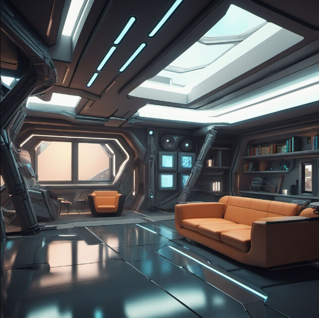 ArtStation - Sci Fi Interior 2 (Open Source)(AI)
