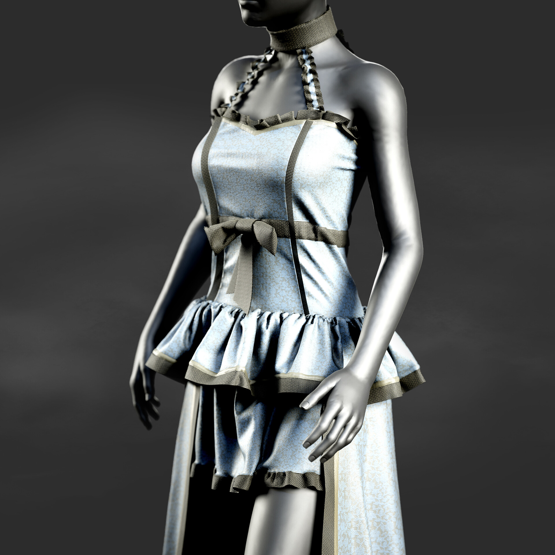 ArtStation - Gothic Dress 006 /Marvelous Designer / 4k Textures/Smart ...