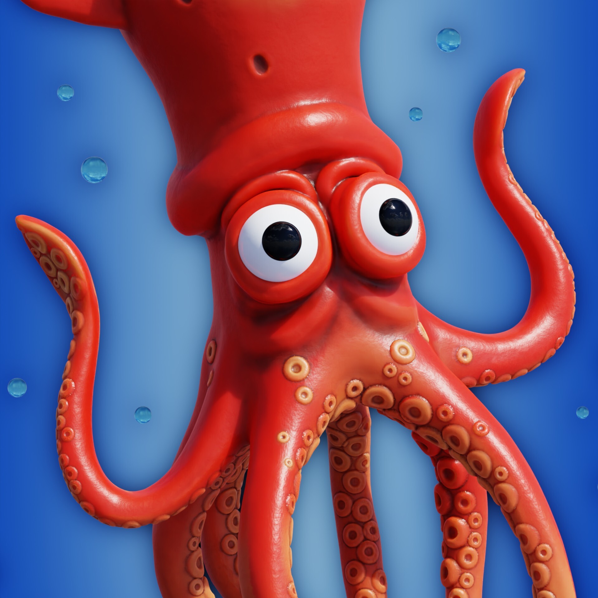 Ryan King - Stylized Squid Character Sculpt 🦑 (Blender Tutorial)