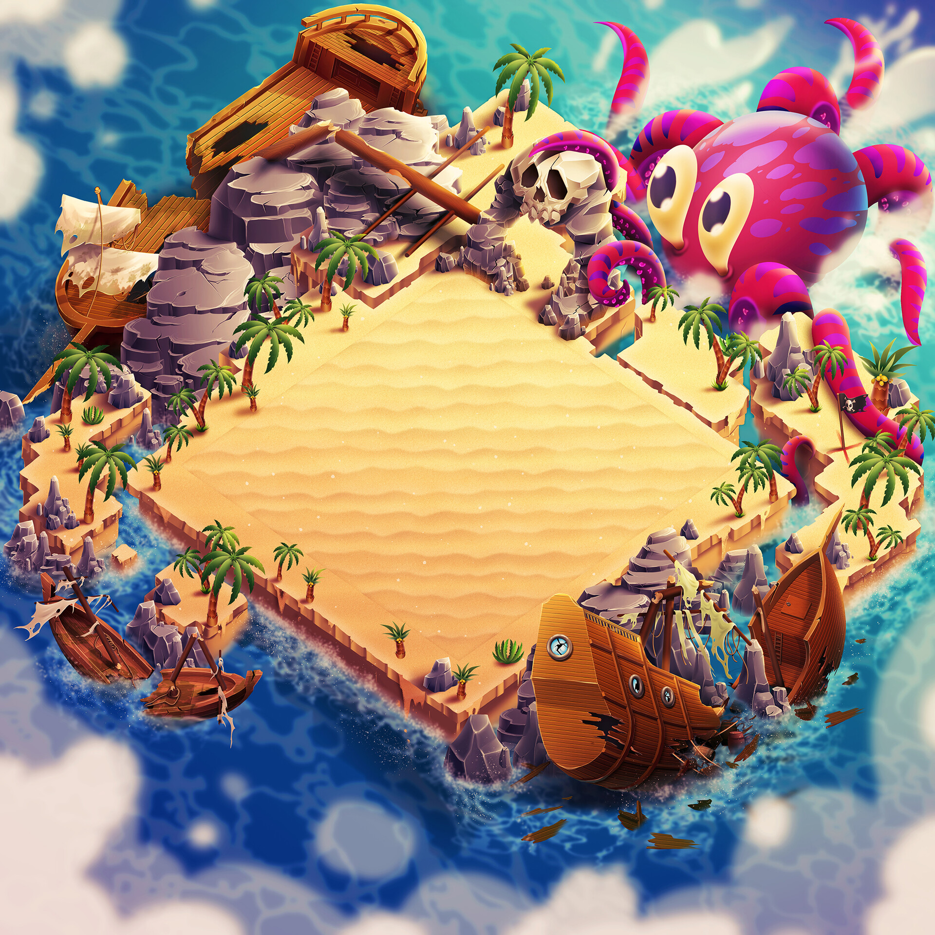 ArtStation - Map for dreamscape season 10 "shipwreck"