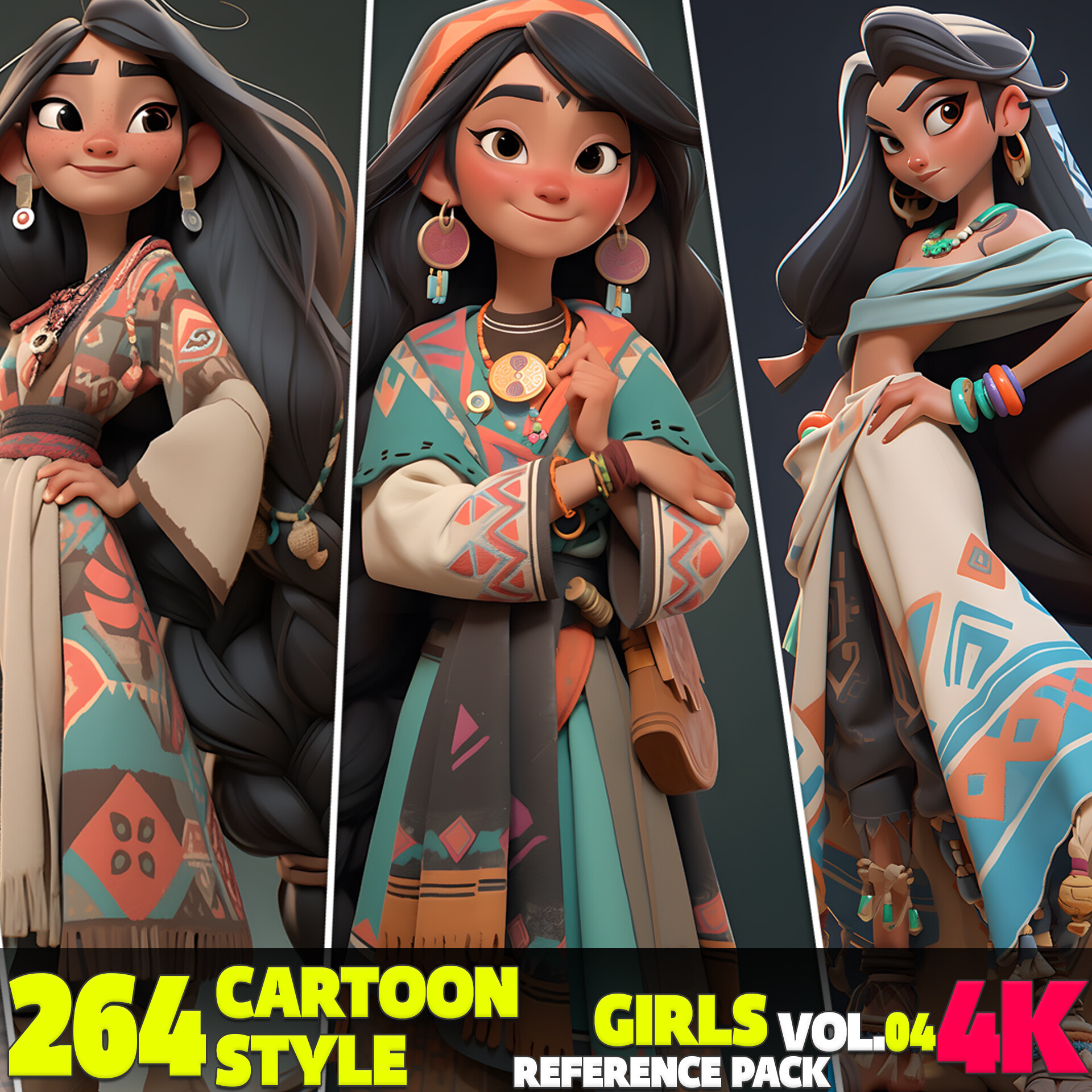 ArtStation - 264 4K Girls-Cartoon Style Reference Pack Vol.04