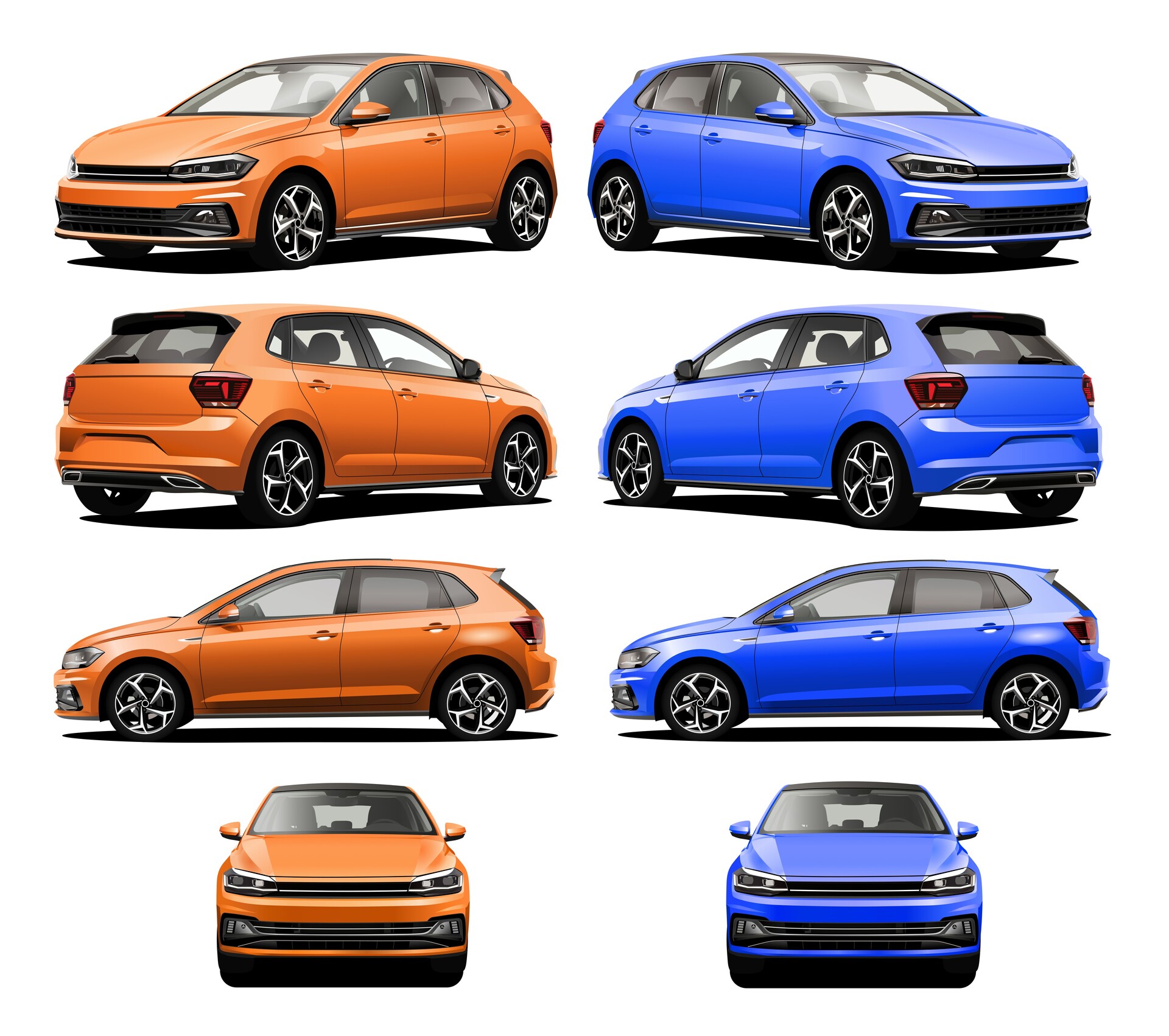 ArtStation - Vector Orange-Blue Car Collection