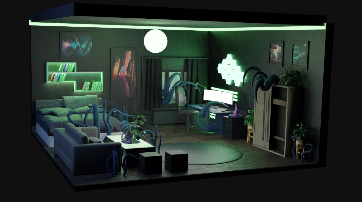 ArtStation - horror gaming room