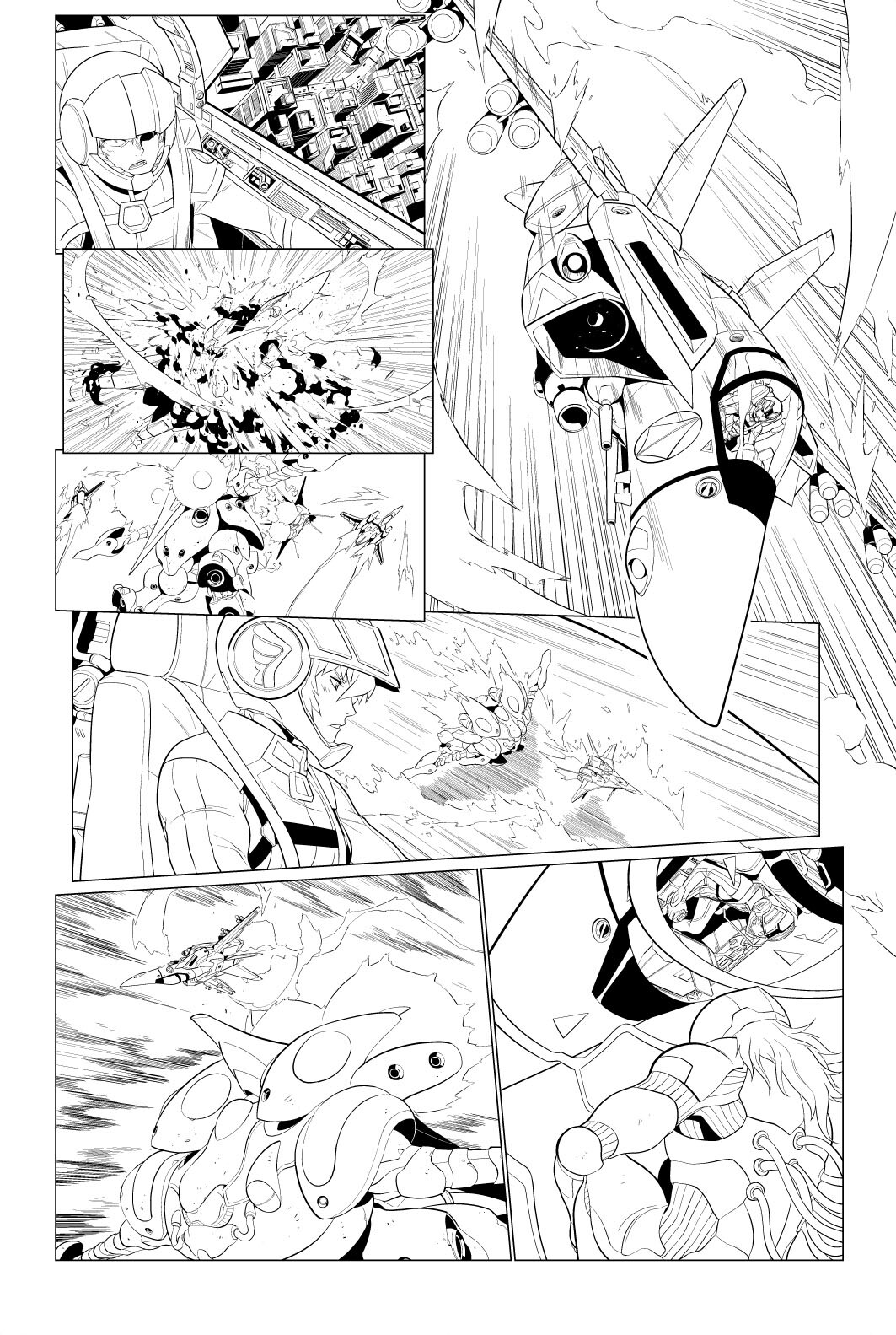 Elmer Damaso - Robotech Remix Inked Page Artworks