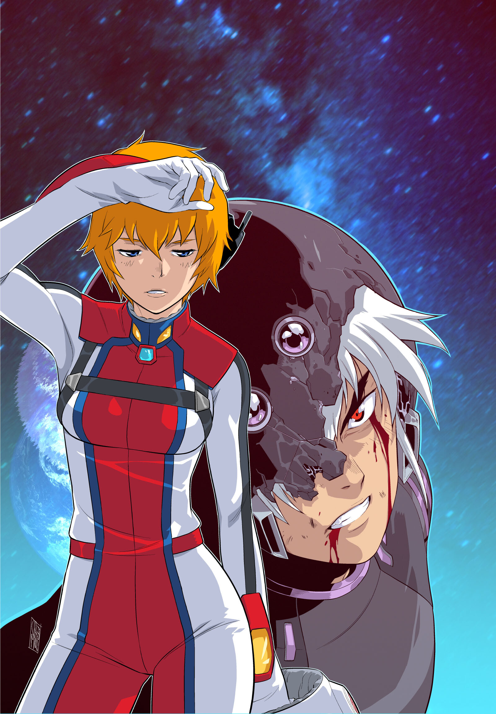 Elmer Damaso - Robotech Remix Inked Page Artworks