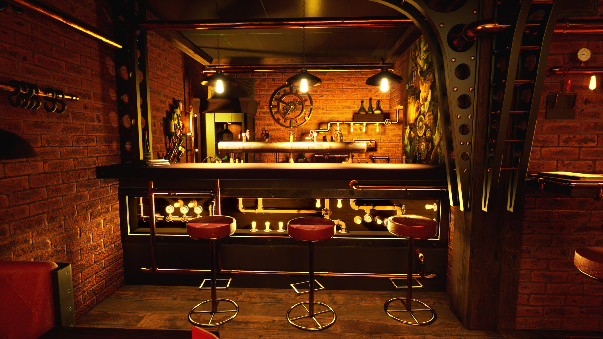 ArtStation - Steampunk Bar Environment