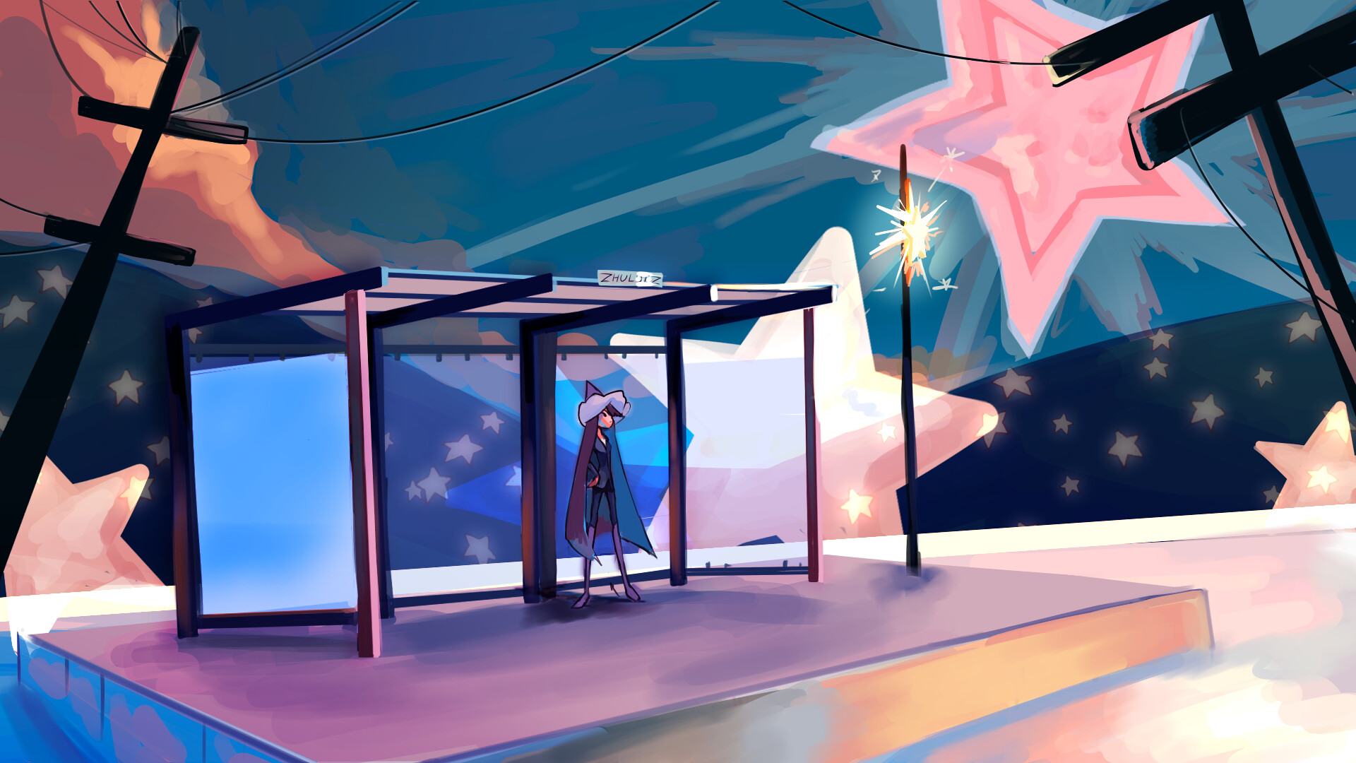 ArtStation - Bus stop