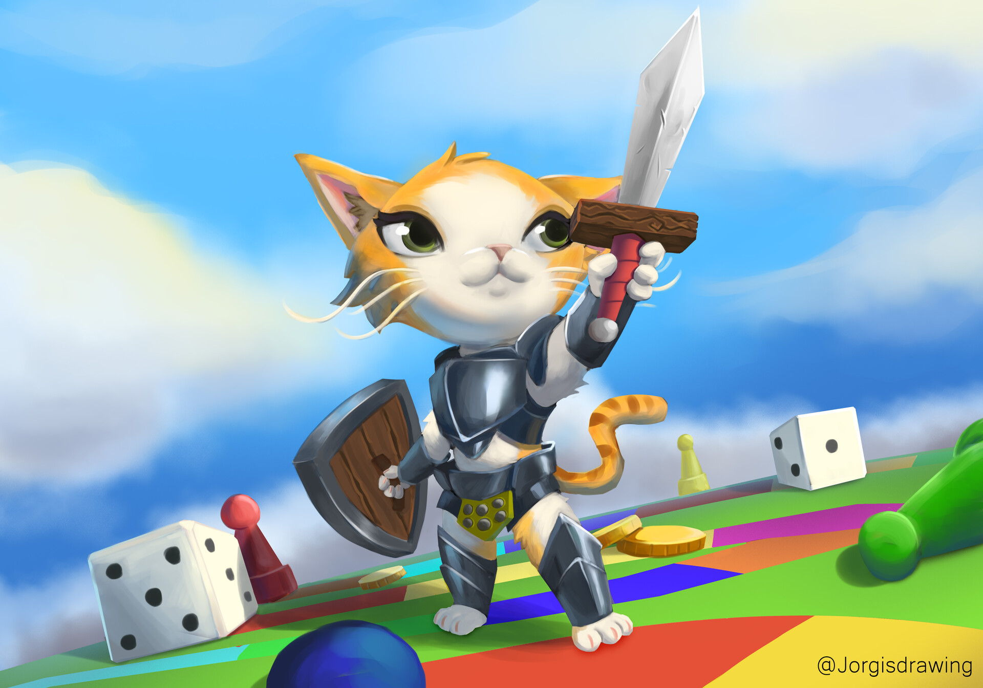 ArtStation - small cat warrior