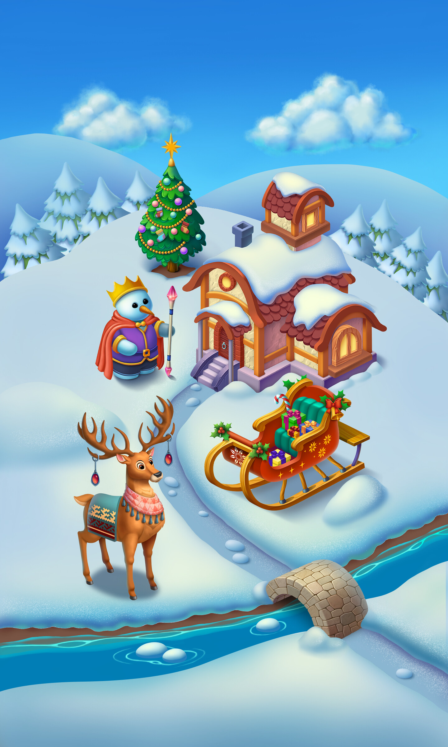 ArtStation - Snow village 2d location