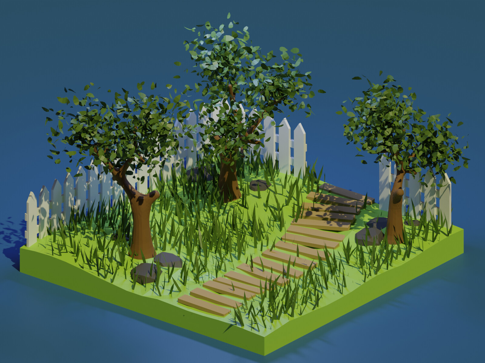 ArtStation - Low poly garden