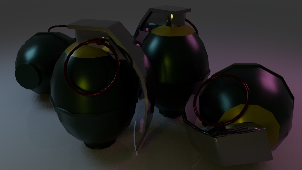 ArtStation - Low Poly Grenades