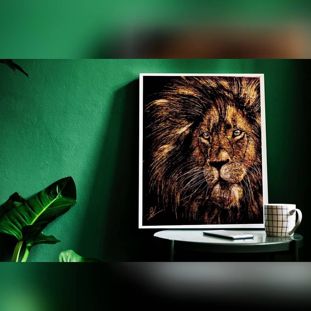 Scratch Art Animals Lion