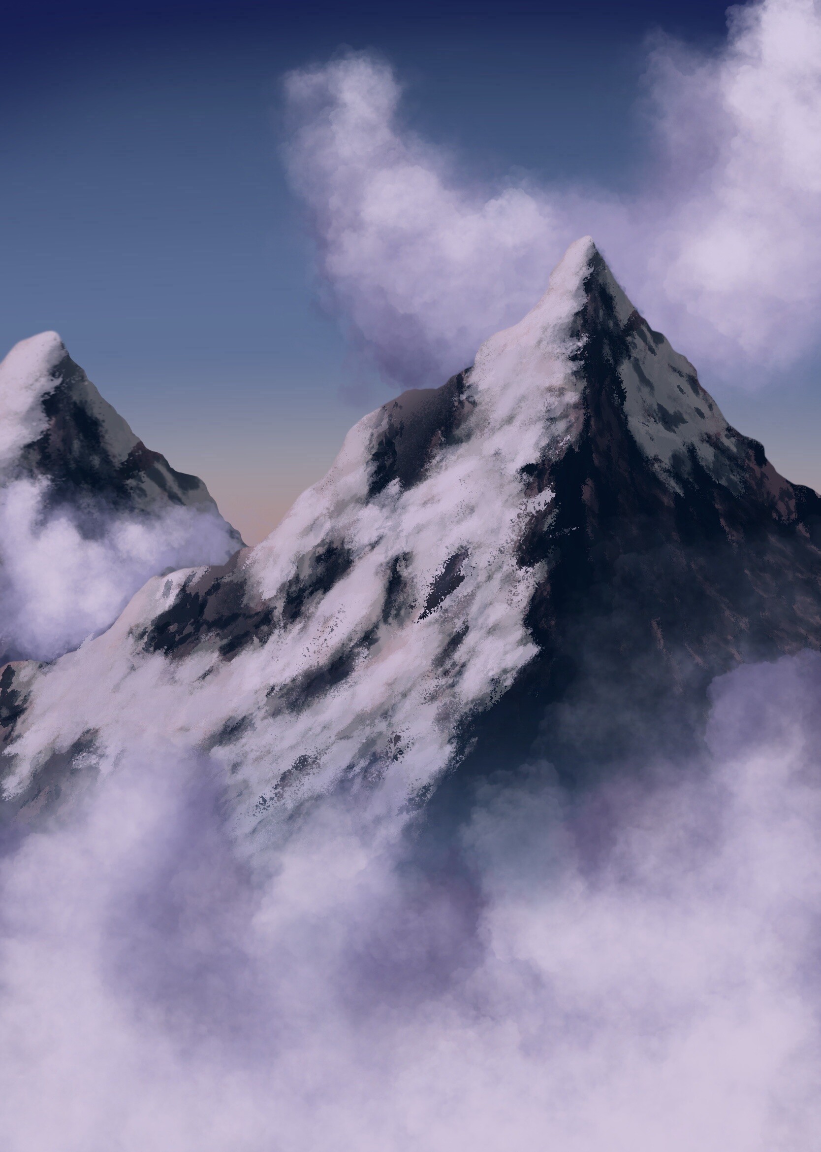 ArtStation - Another study. Mountain range tutorial I came across on ...