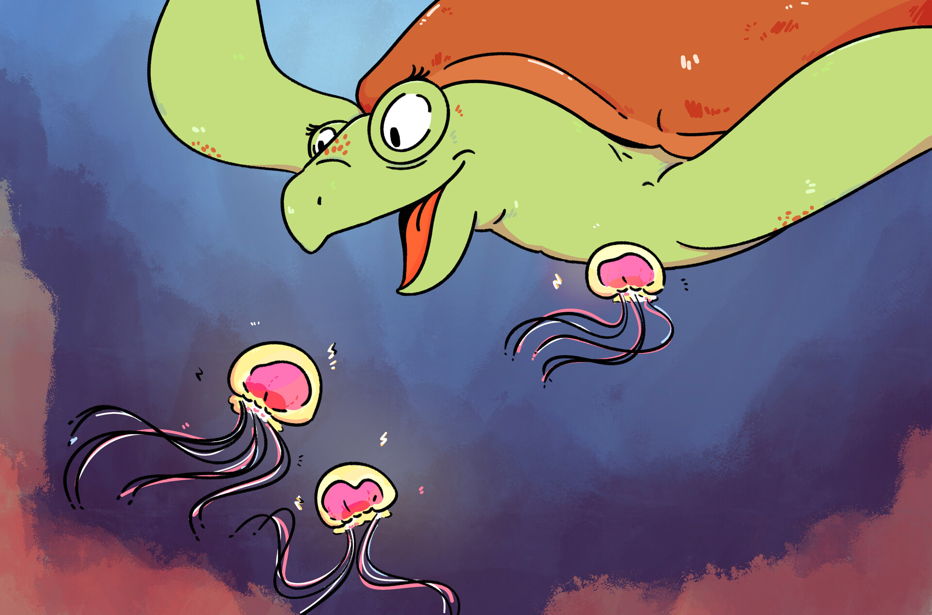 Nasim Dardouri - JIEN FEKRUNA TAL-BAHAR (I AM A SEATURTLE) - Book Illustration