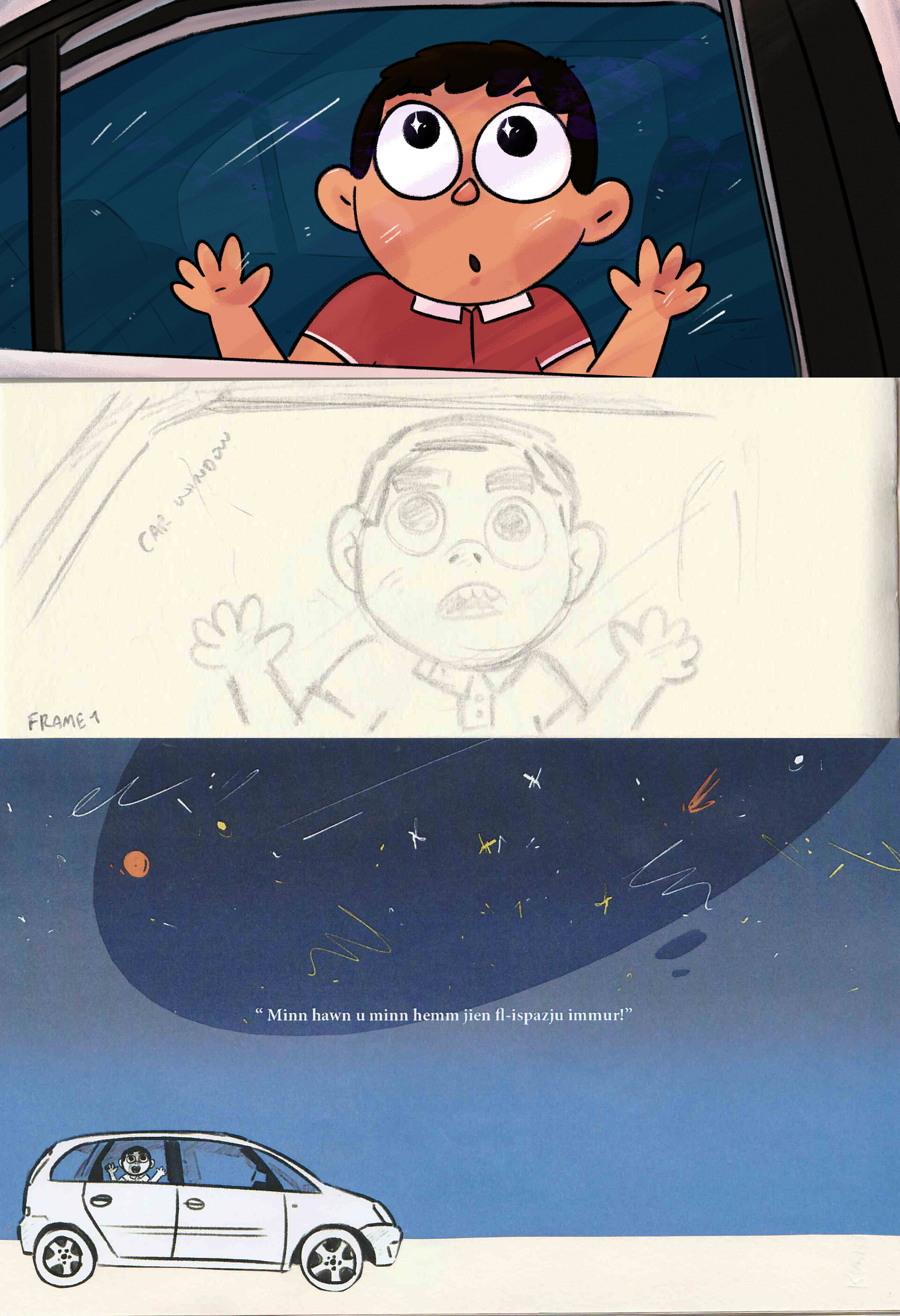 Nasim Dardouri - IL-MAWRA TIEGHI FL-ISPAZJU (MY HOLIDAY IN SPACE) - Book Illustration