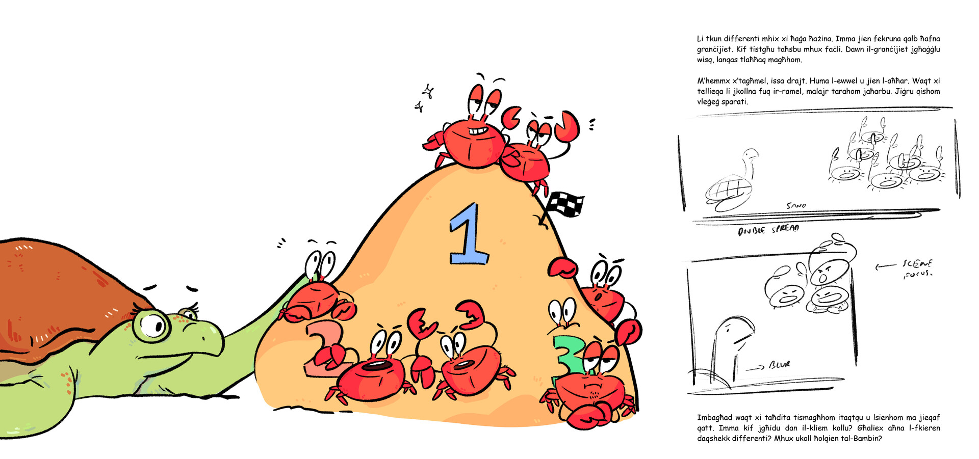 Nasim Dardouri - JIEN FEKRUNA TAL-BAHAR (I AM A SEATURTLE) - Book Illustration