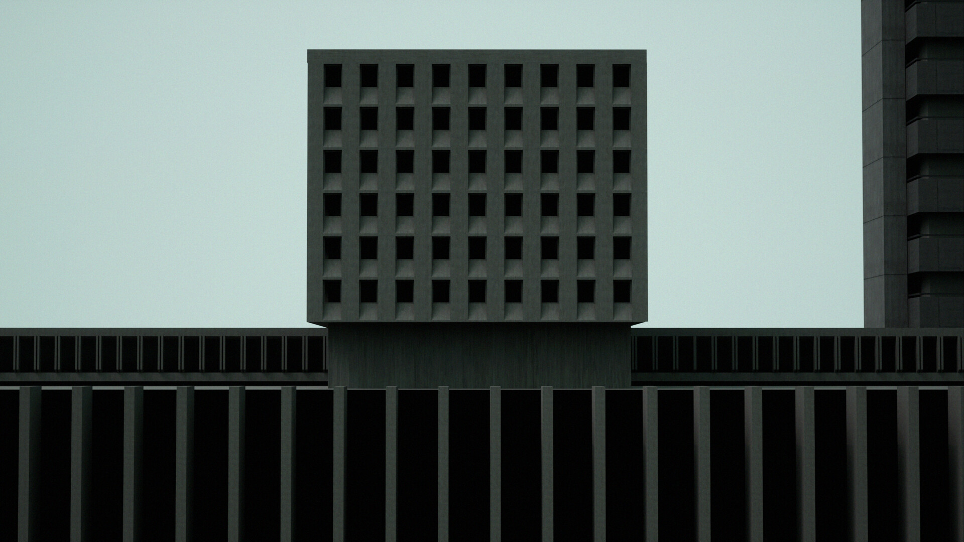 ArtStation - brutalist building complex