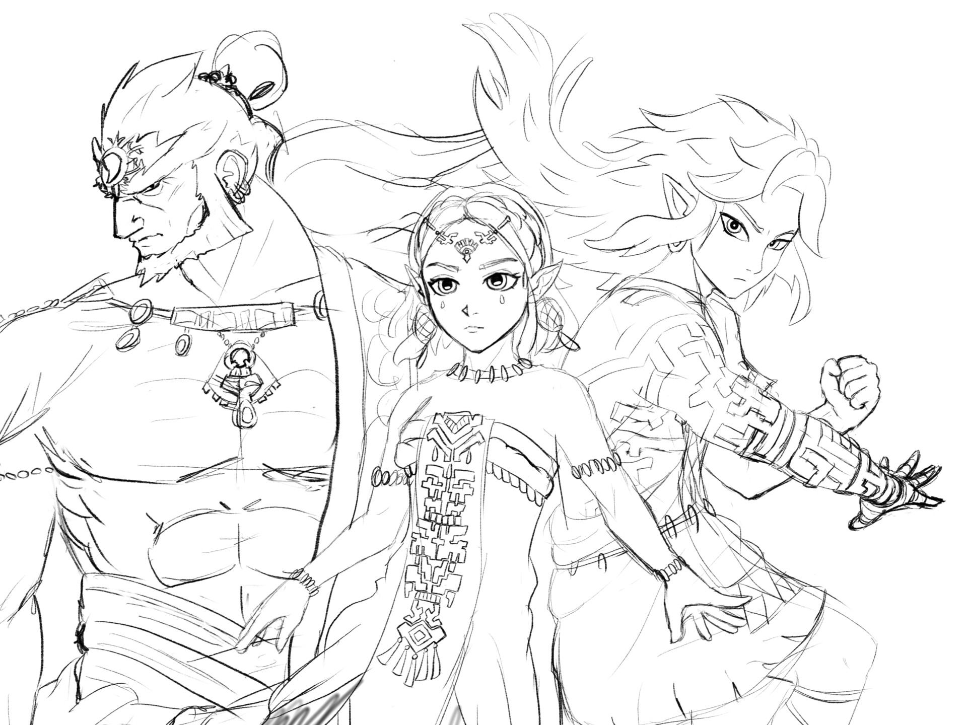 the legend of zelda tears of the kingdom coloring pages