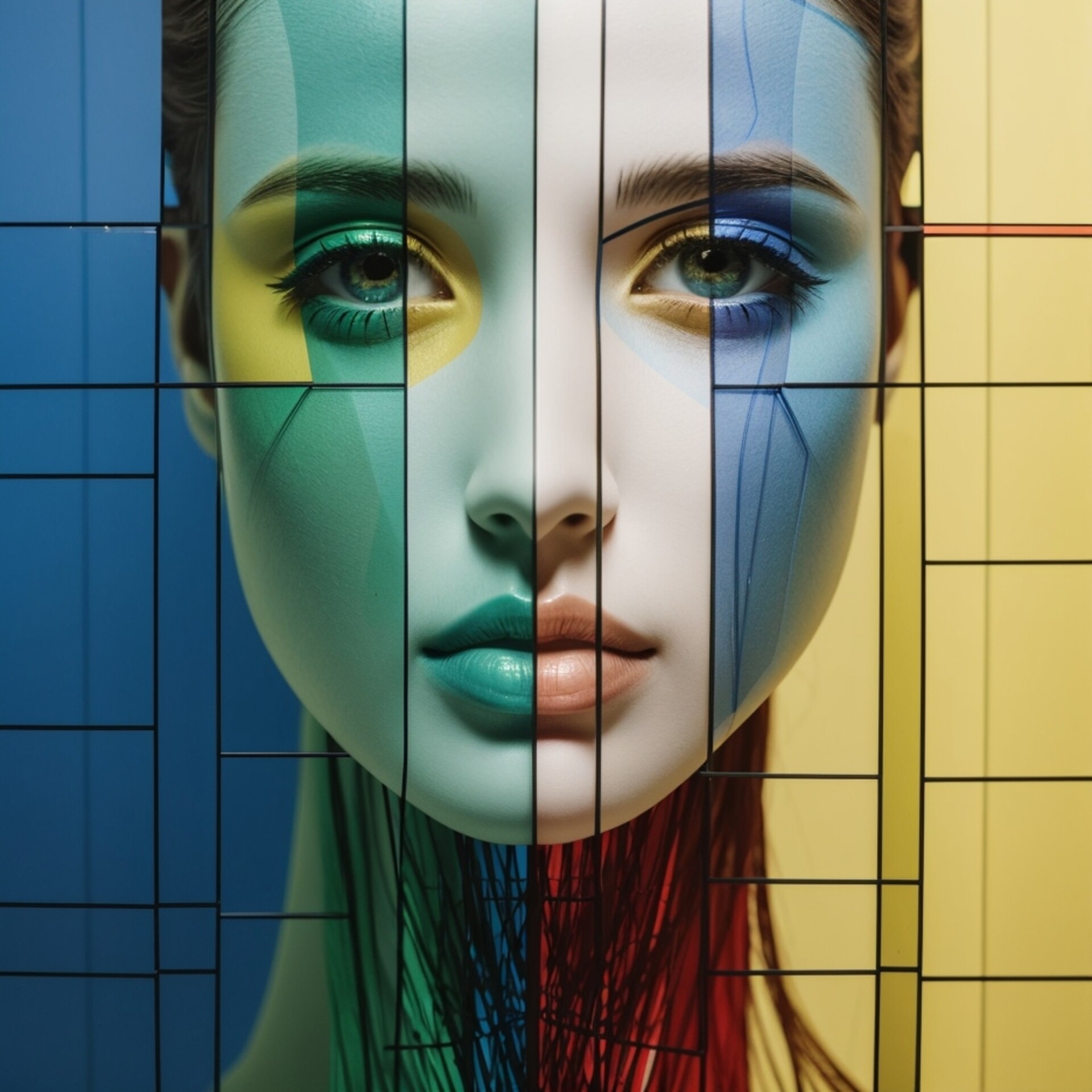 ArtStation - Four verticaly Sections closeup Portrait