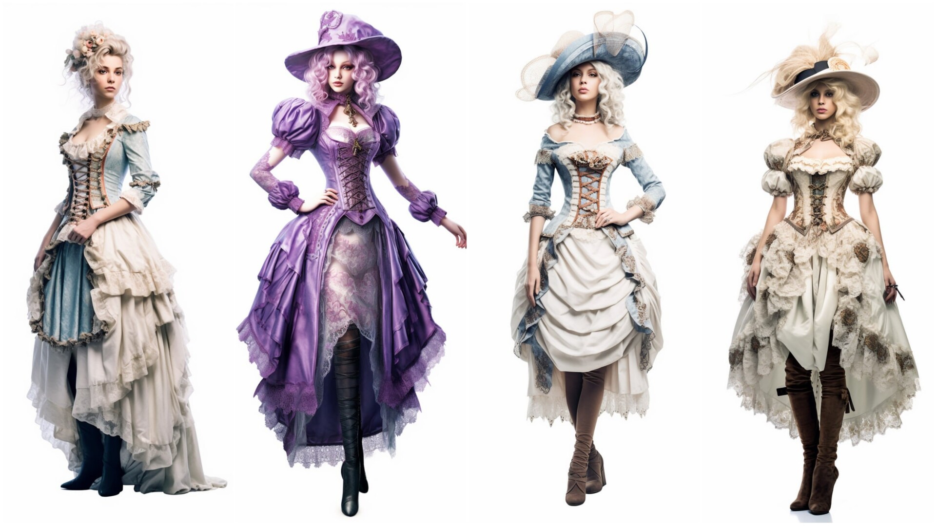 Concept Art - +250 Rococo Female Character Concept (4k)