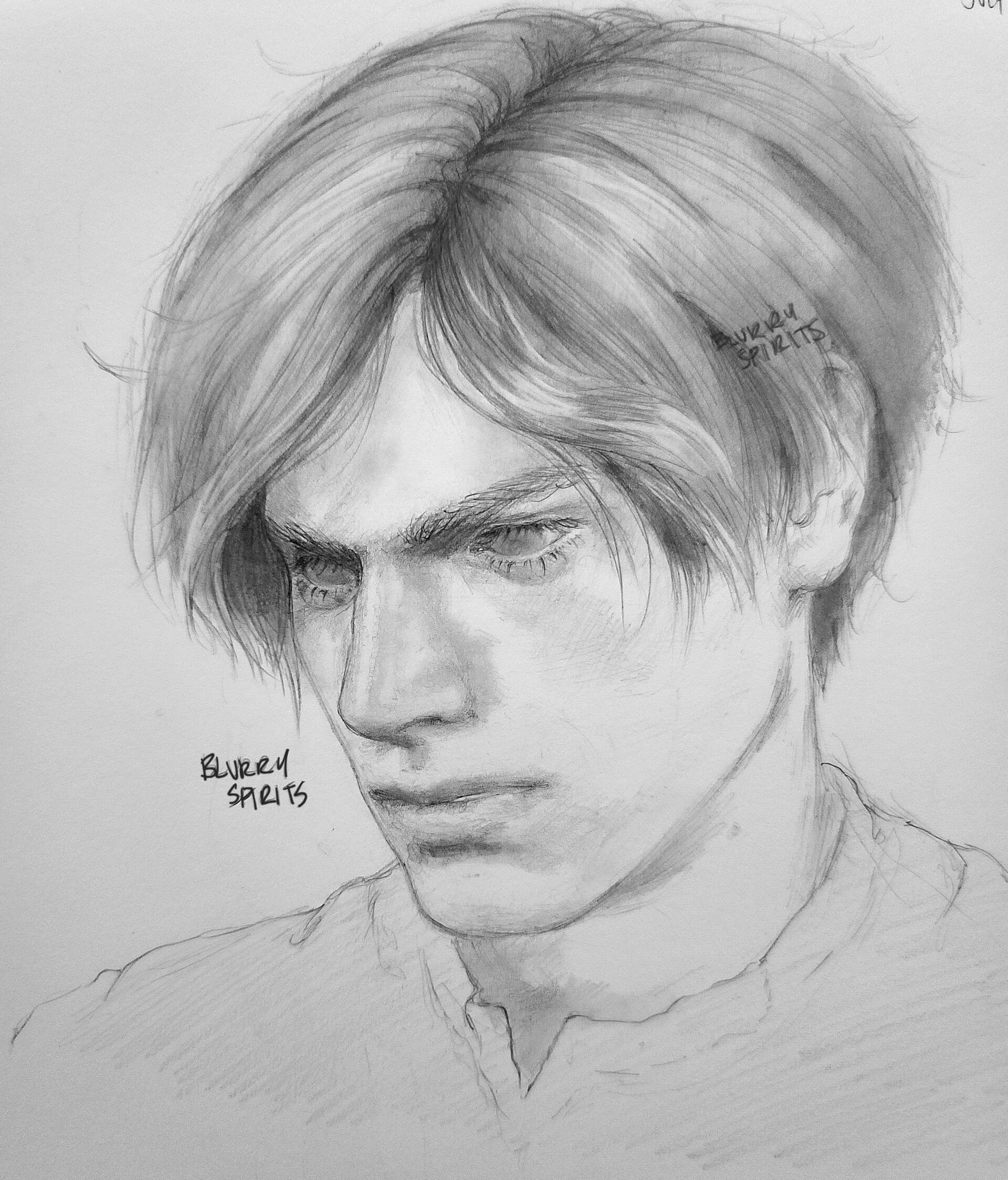 how to draw leon s kennedy step by step