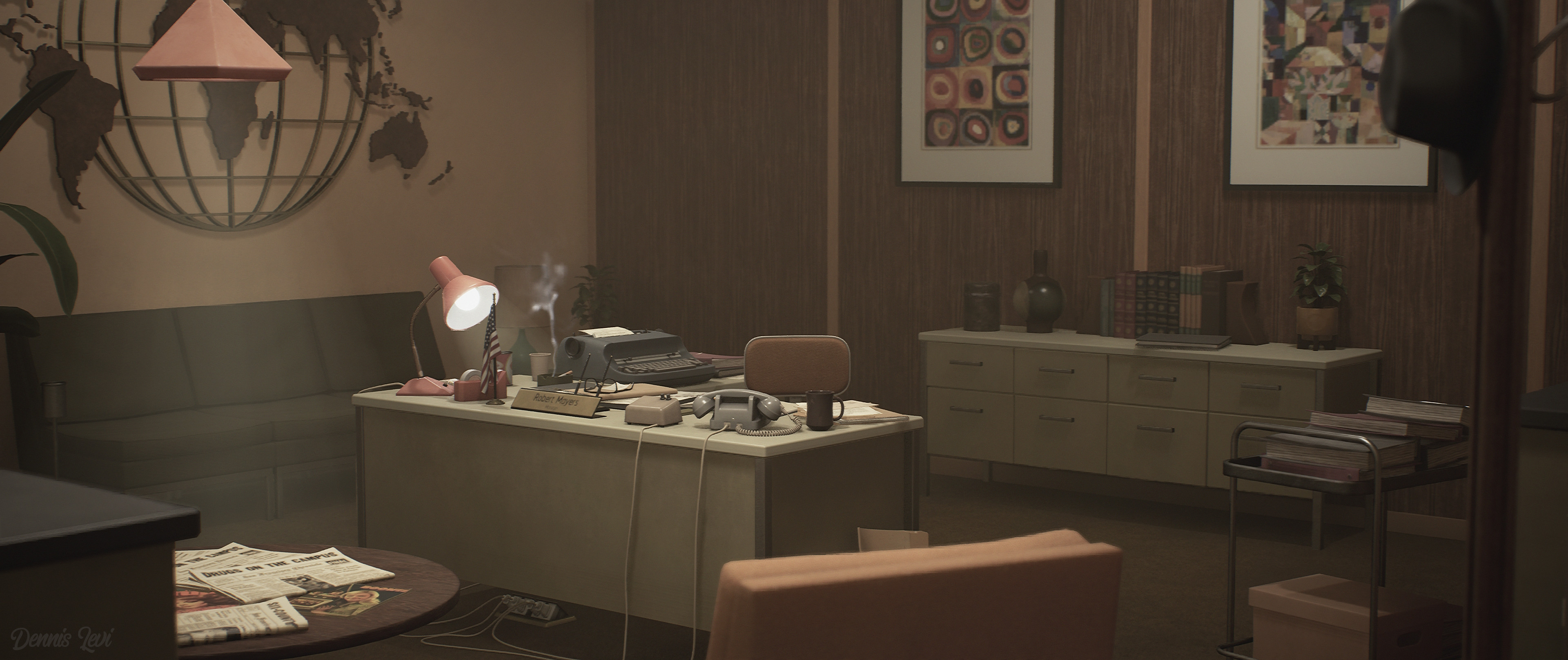 Dennis Levi - 70s Office Environment - Game Ready