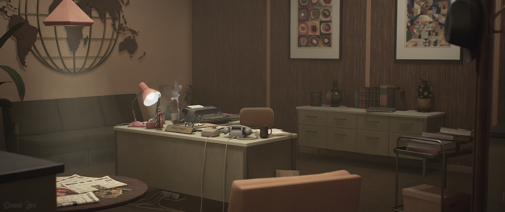 Dennis Levi - 70s Office Environment - Game Ready